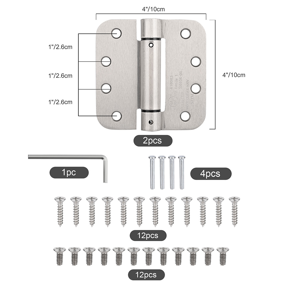 Heavy-Duty Self-Closing Door Spring Hinges for Interior and Exterior ...