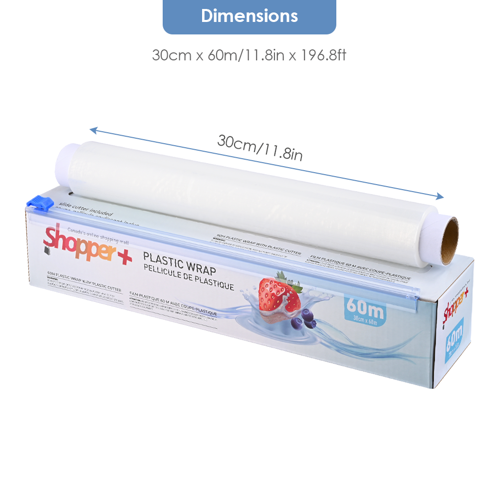 Microwave-Safe Plastic Wrap - BPA-Free, Strong Cling, 30cm x 60m