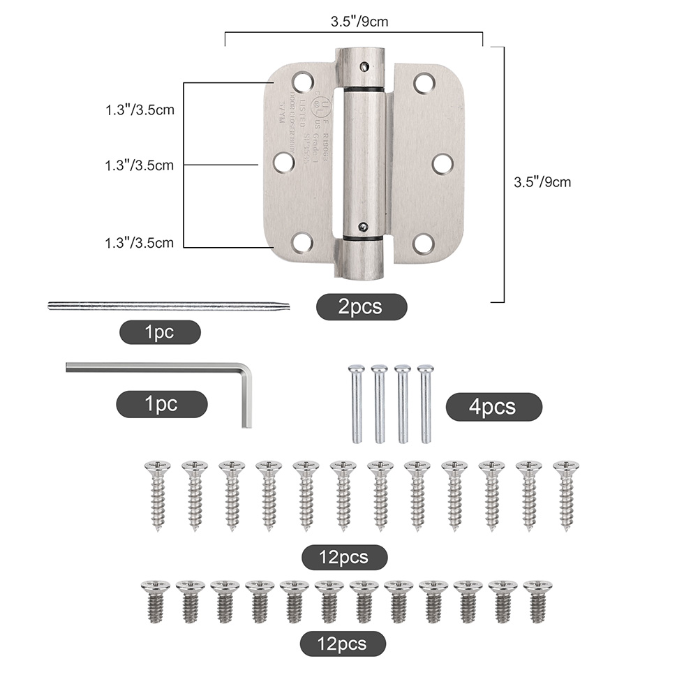 Heavy-Duty Self-Closing Door Spring Hinges for Interior and Exterior ...