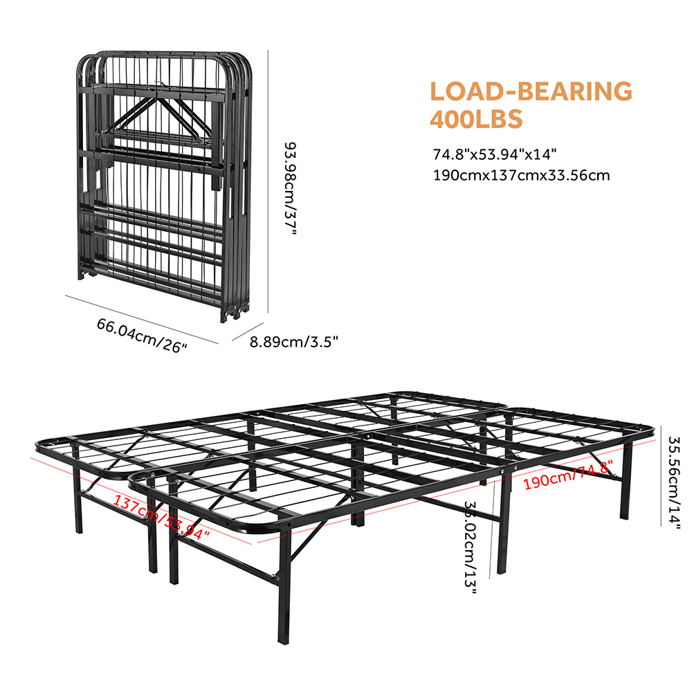 Convenient Foldable Bed Base: Space-Saving, Secure Design