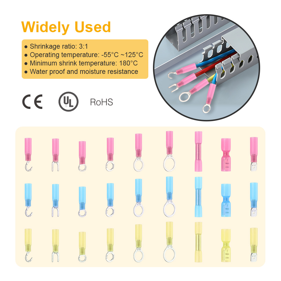 3:1 Ratio Heat Shrink Electrical Wire Connectors, 270Pcs - PrimeCables®