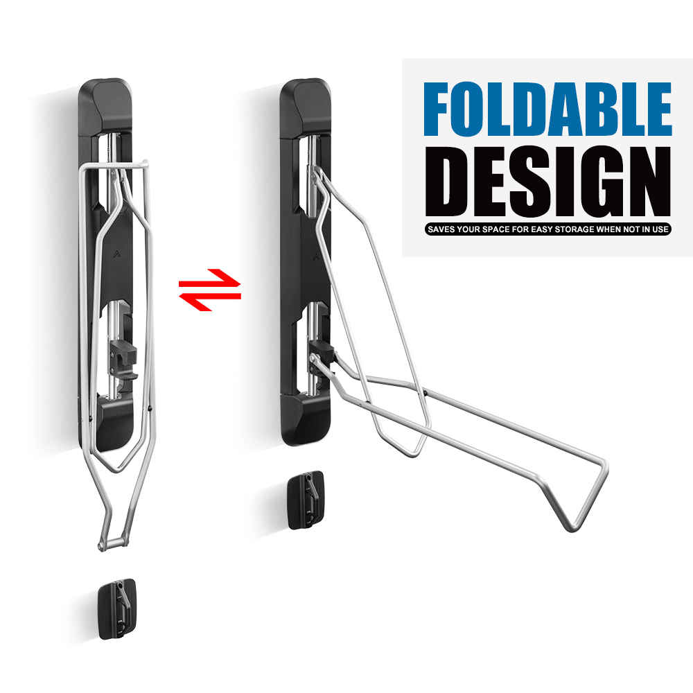 Wall Mounted Heavy Duty Foldable Bike Storage Rack, 180° Swivel for ...