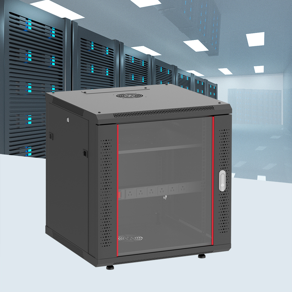 Durable 12U Server Rack with Integrated PDU for Data Centers