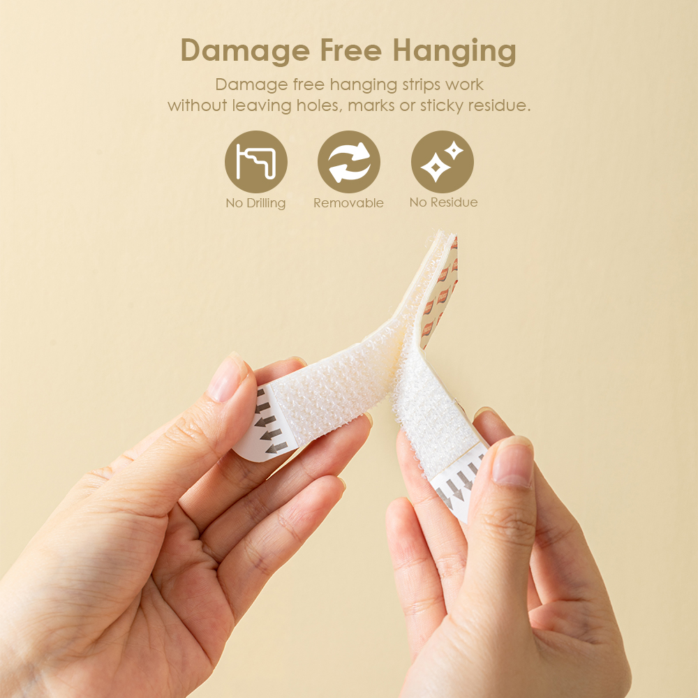 Adhesive Strips for Damage-Free Picture Hanging - 12-Pack