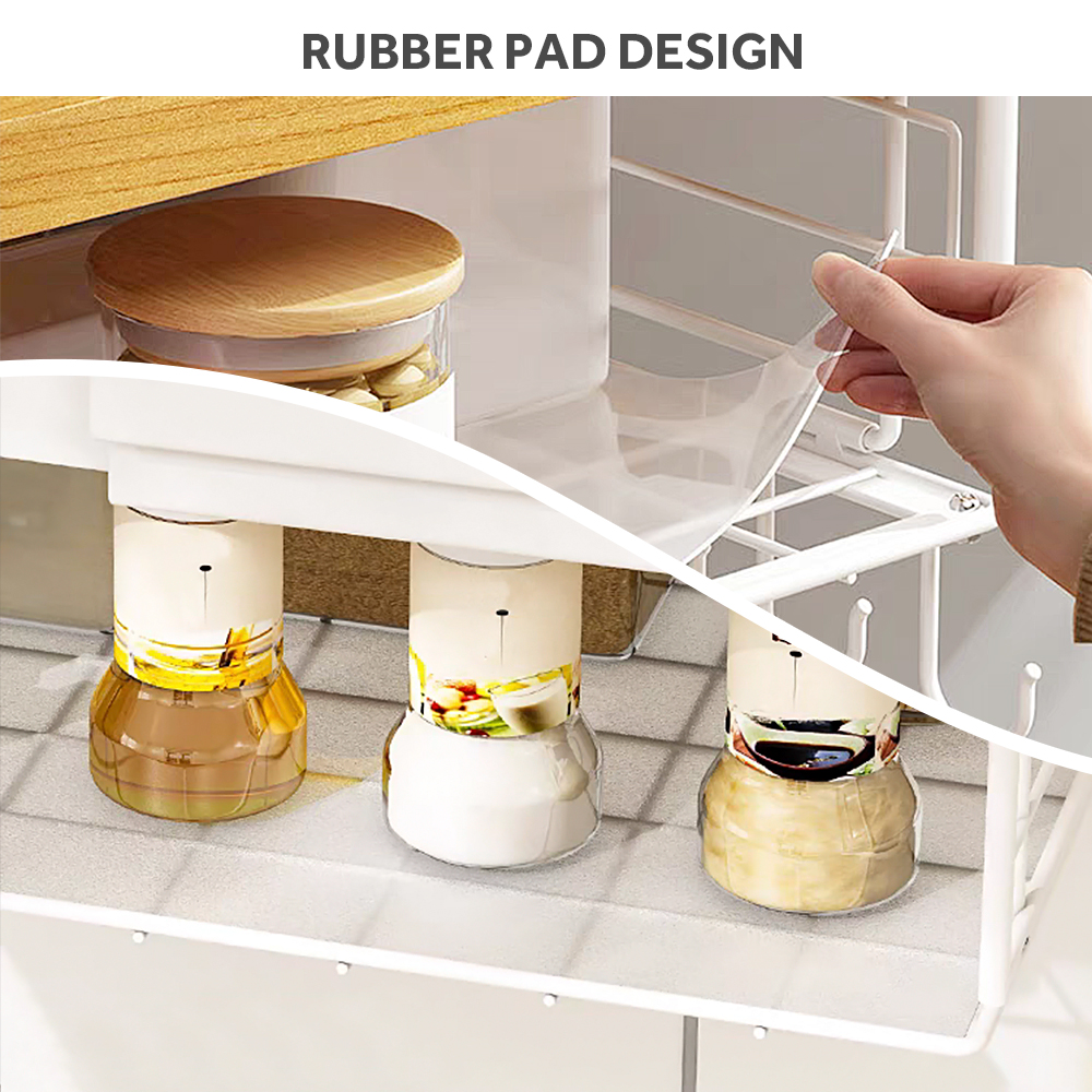 Foldable Under-Shelf Hanging Basket Metal Storage Organization Basket ...