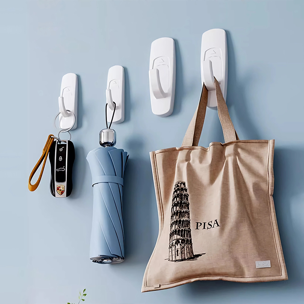 Damage Free Hanging Wall Hooks with Adhesive Strips, 8 Hooks + 20 ...