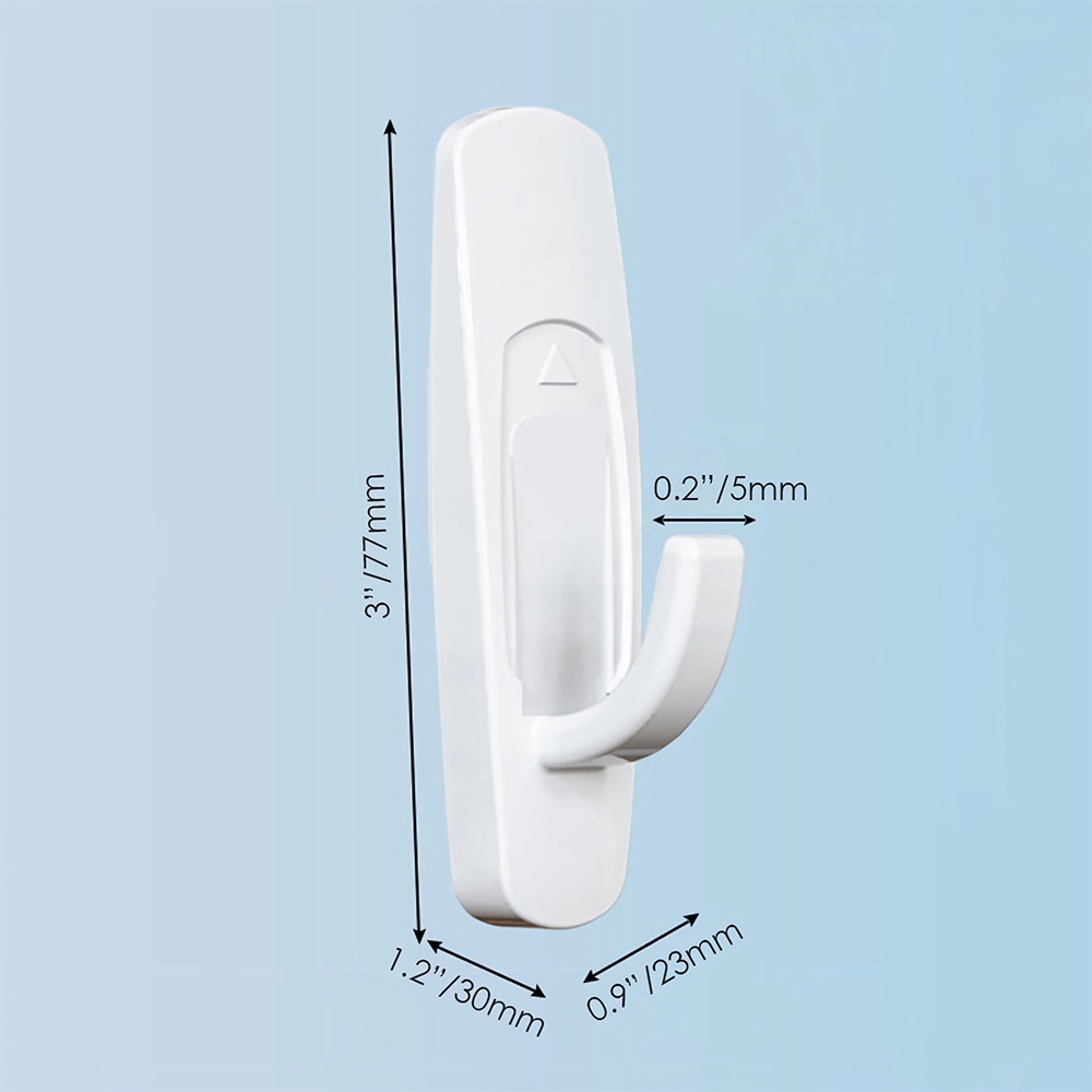 Damage Free Hanging Wall Hooks with Adhesive Strips, 8 Hooks + 20 ...