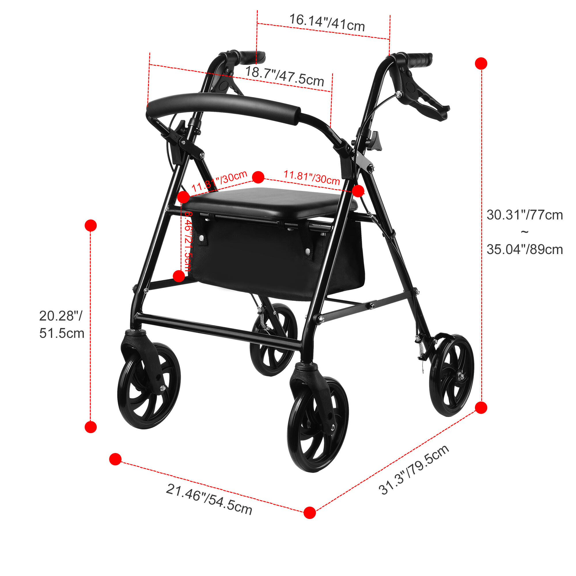 Déambulateur à roulettes avec siège - Mobilité et confort