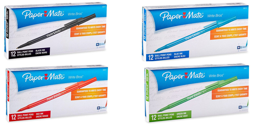 PaperMate® Write Bros® Ballpoint Stick Pens, 1.0mm Medium Point, 12/Box