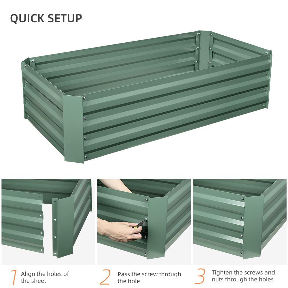 Metal Raised Garden Bed - 4 x 2 x 1Ft, Weather-Resistant