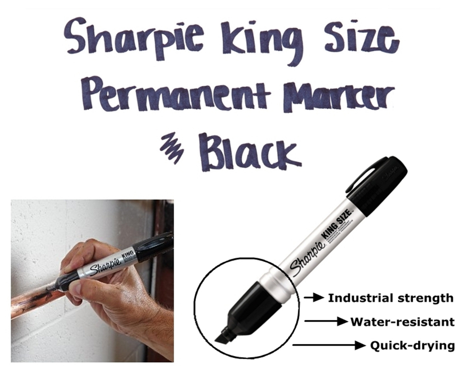 Sharpie® King Size™ Permanent Black Marker Industrial Strength, 12/Box