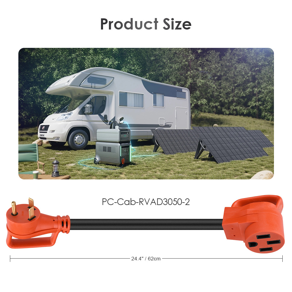 Heavy Duty RV Electrical Power Adapter with Grip Handle STW 10/3 2FT ...