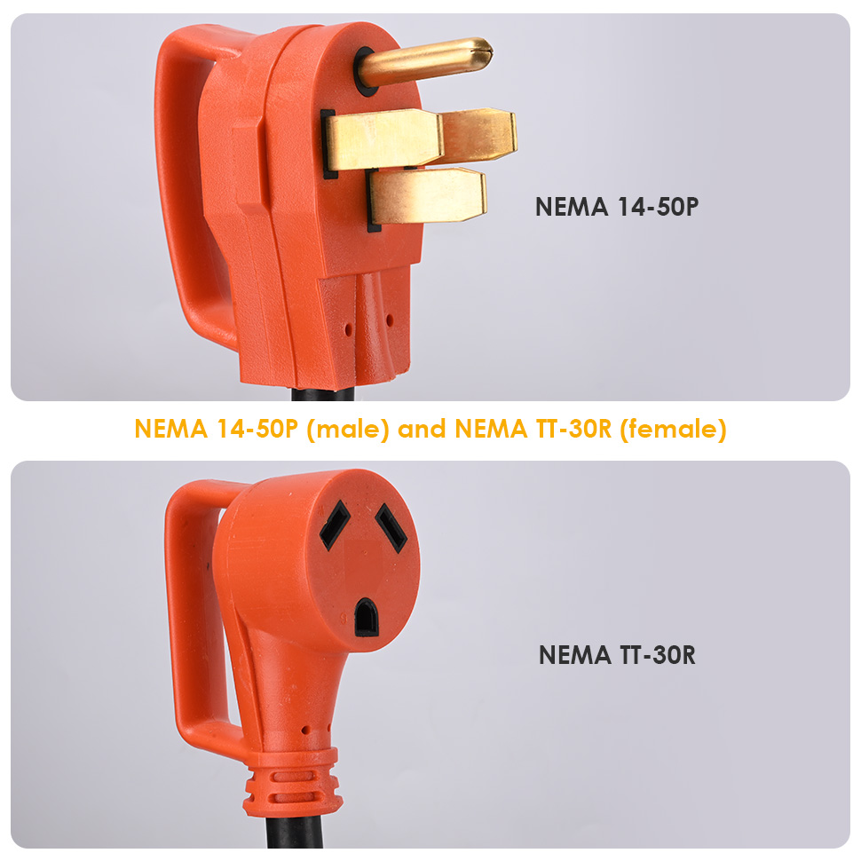 Heavy Duty RV Electrical Power Adapter with Grip Handle STW 10/3 2FT ...