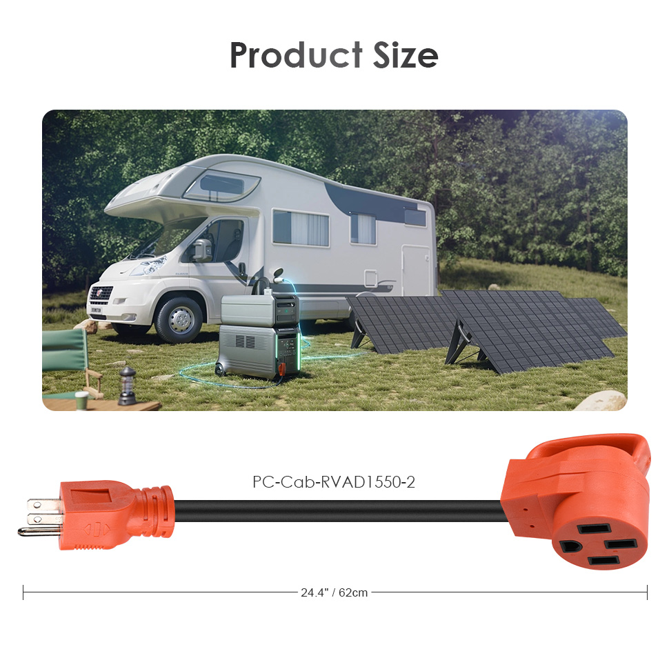 Heavy Duty RV Electrical Power Adapter with Grip Handle STW 10/3 2FT ...