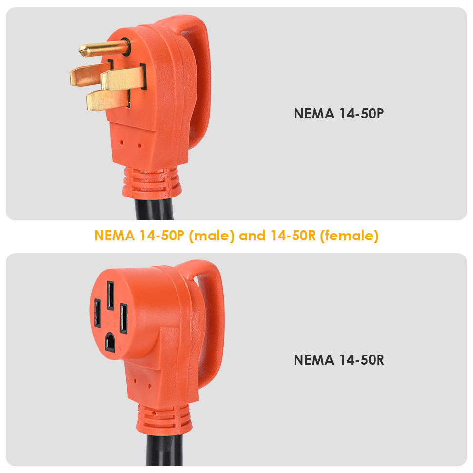 PrimeCables 25FT 50-Amp RV Extension Cord - NEMA 14-50P to 14-50R