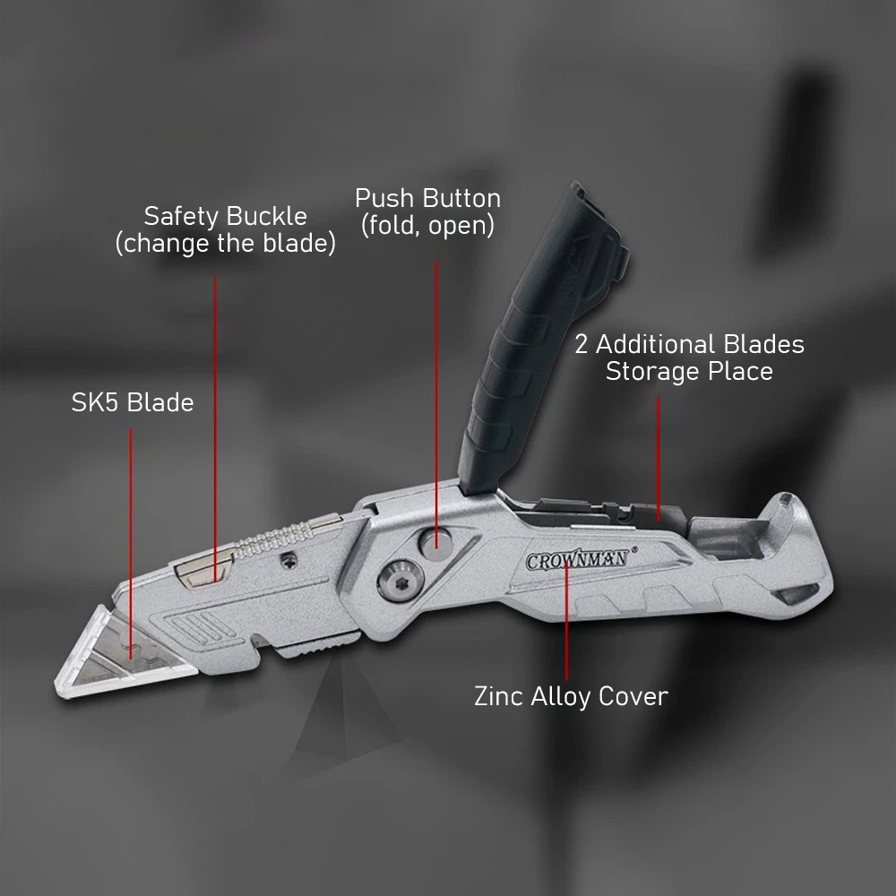 Heavy Duty Aluminum Alloy Cutter Utility Knife with 4Pcs Hidden Blades ...