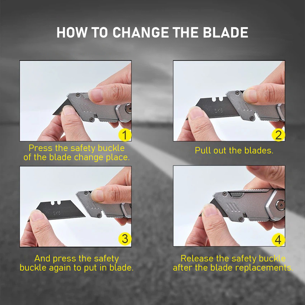 Heavy Duty Aluminum Alloy Cutter Utility Knife with 4Pcs Hidden Blades ...