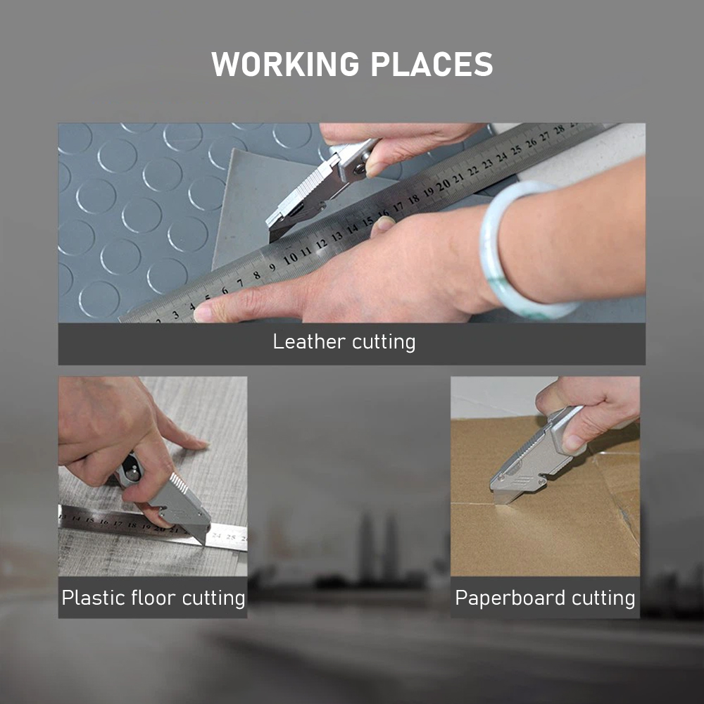 Heavy Duty Aluminum Alloy Cutter Utility Knife with 4Pcs Hidden Blades ...