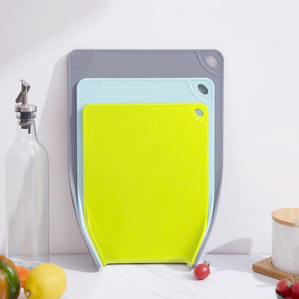 Kitchen Chopping Board Set with Grinding Area and Curved Edges Design ...