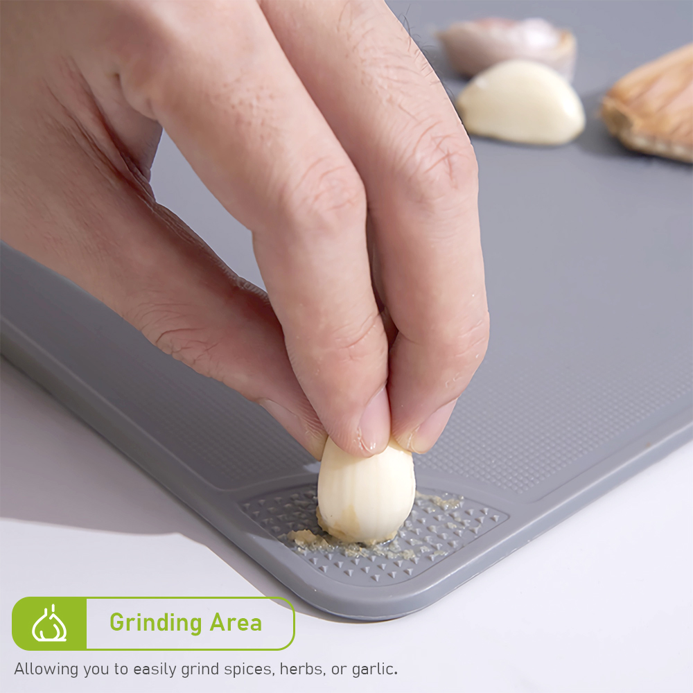 Kitchen Chopping Board Set with Grinding Area and Curved Edges Design ...