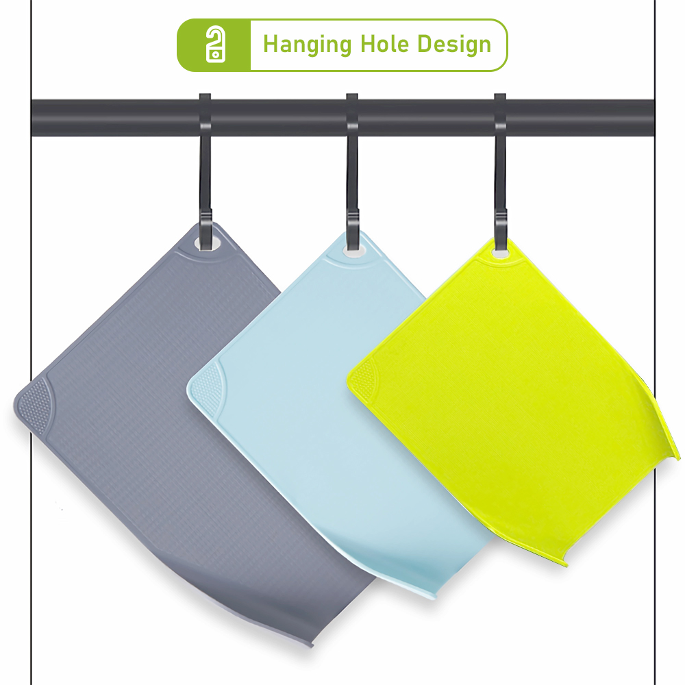 Kitchen Chopping Board Set with Grinding Area and Curved Edges Design ...