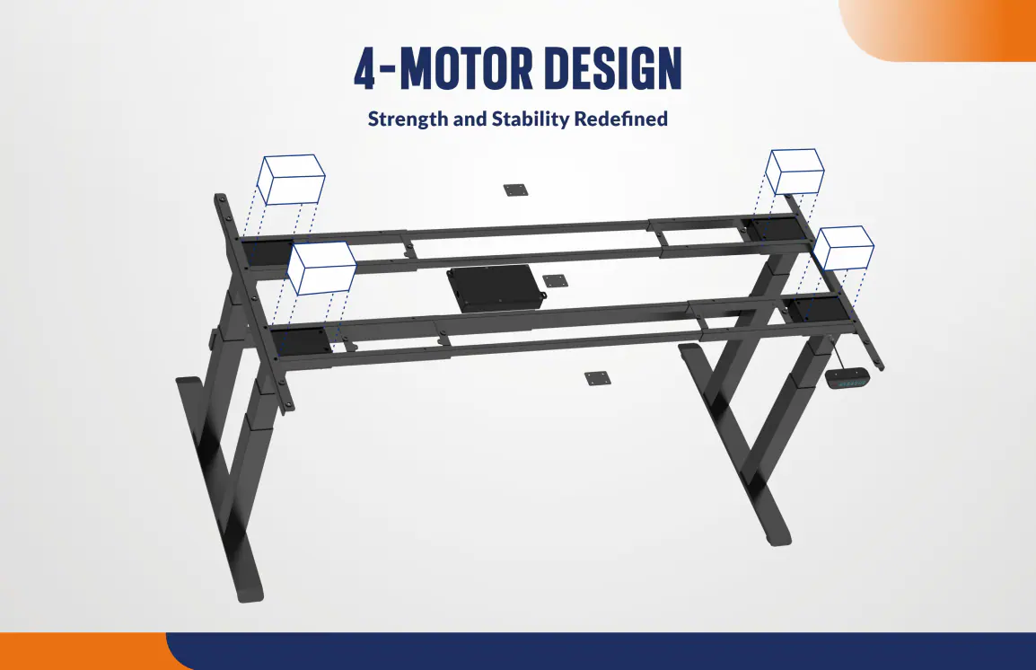 Four-Motor 3-Stage 4-Leg 90 inch Electric Workbench with Rubberwood ...