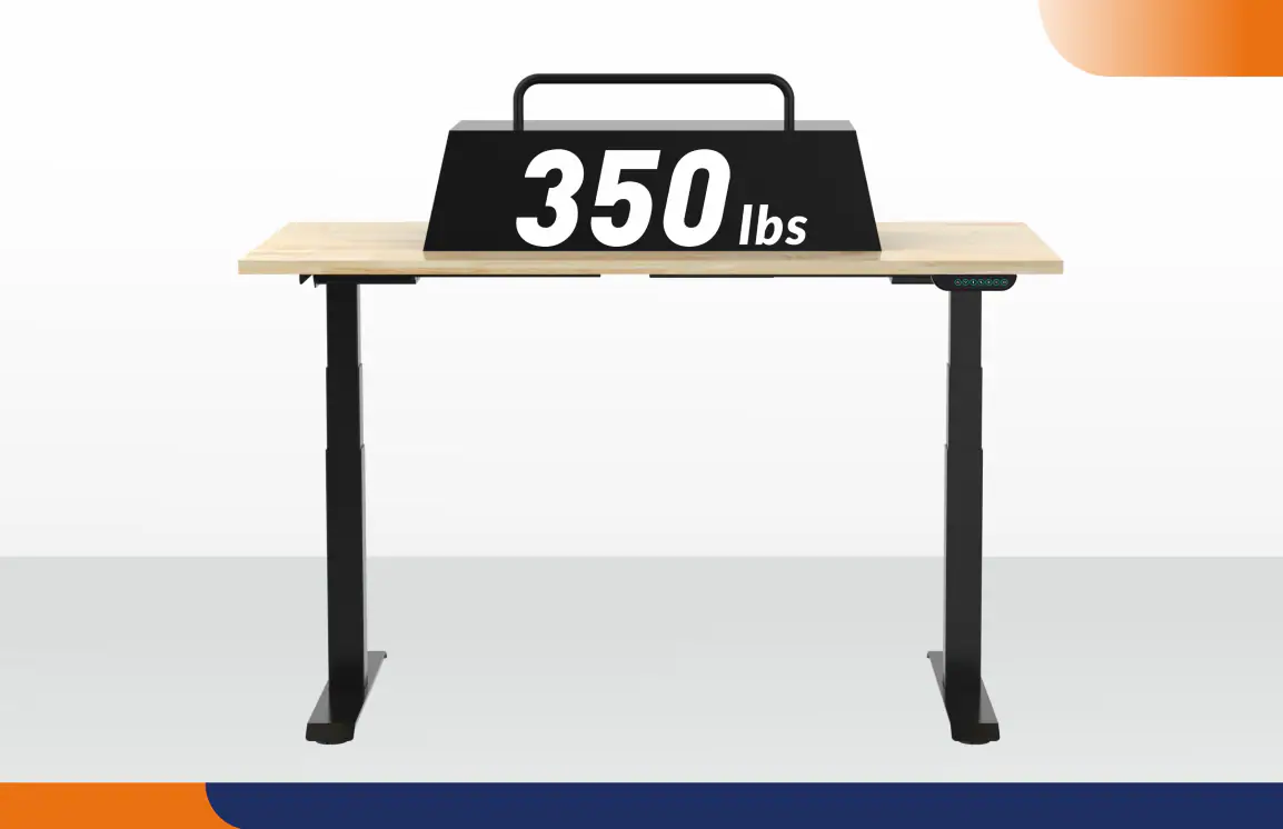 Dual-Motor 3-Stage 2-Leg 60 inch Electric Workbench with Rubberwood ...