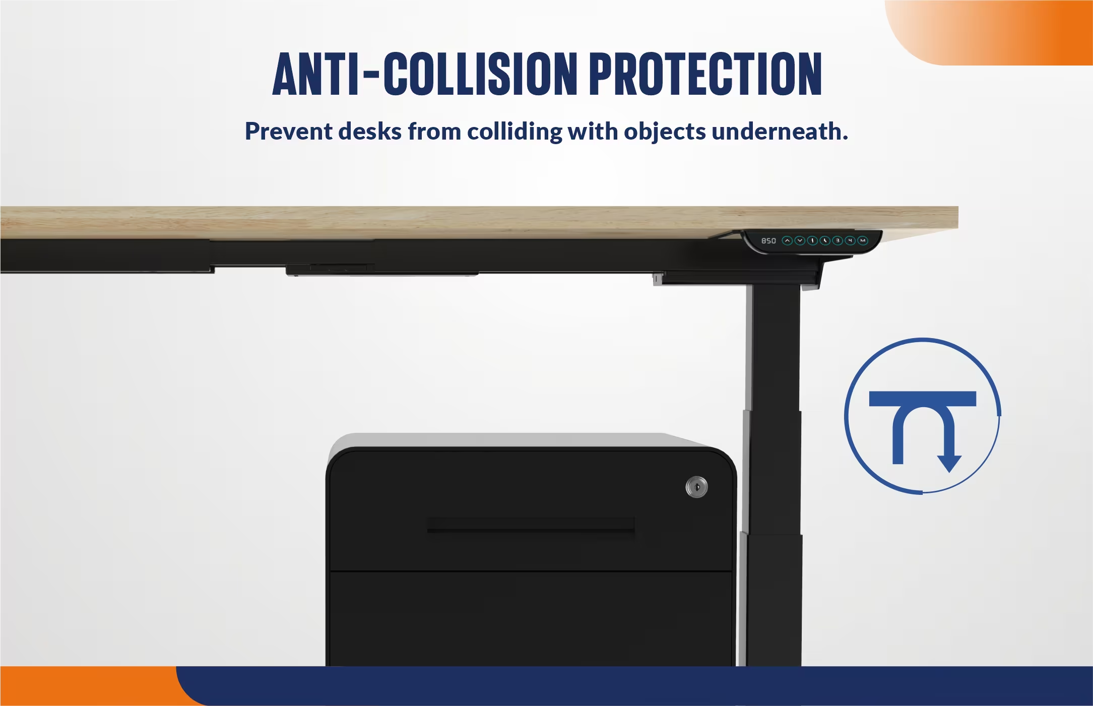 Dual-Motor 3-Stage 2-Leg 60 inch Electric Workbench with Rubberwood ...