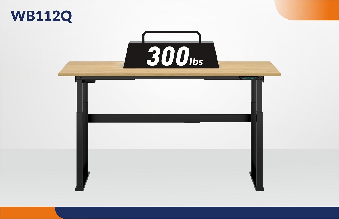 Dual-Motor 2-Stage 4-Leg 60 inch Electric Workbench with Rubberwood ...