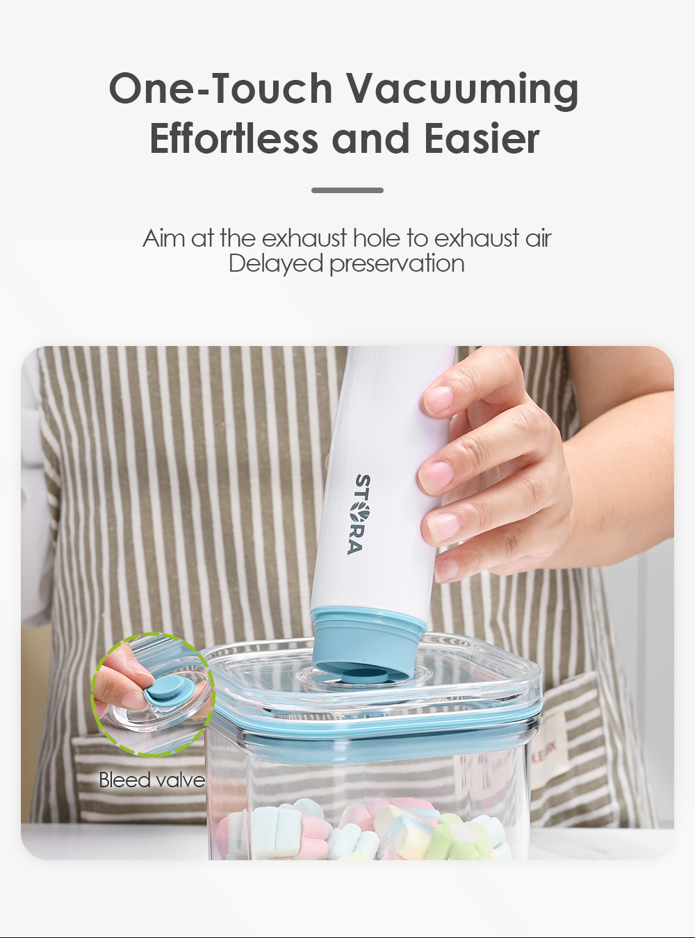 Square Vacuum Food Storage Box - 460ml, BPA-Free