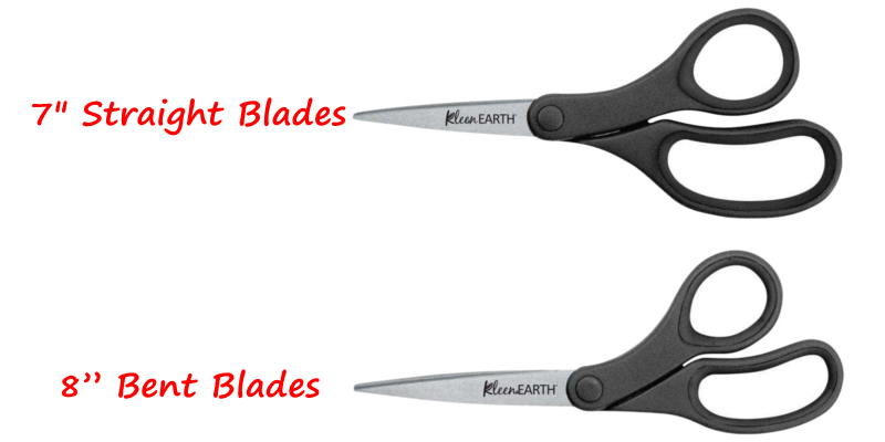 Westcott KleenEarth Plastic Handle Scissors, Black, 8” Bent Blades / 7 ...