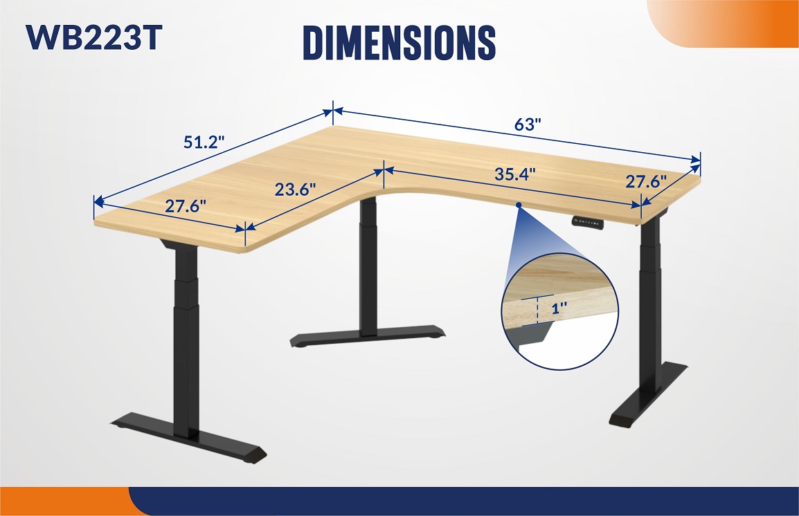 L-Shaped 3-Motor 3-Stage 3-Leg Electric Workbench