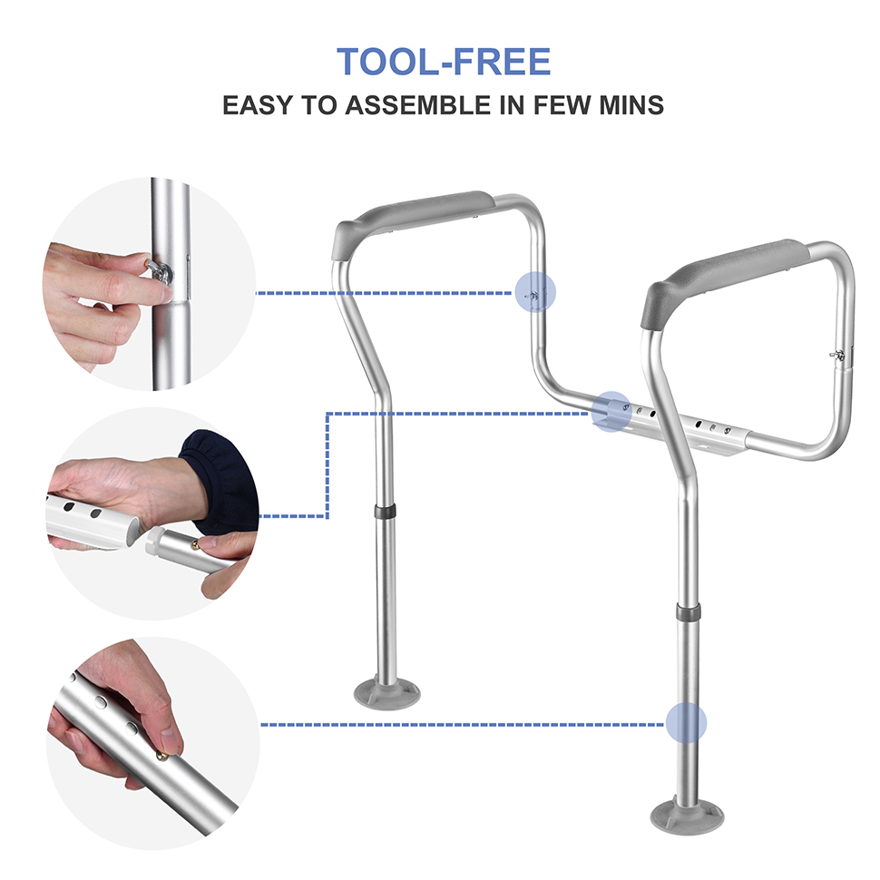 Adjustable Toilet Safety Rail for Elderly - LIVINGbasics