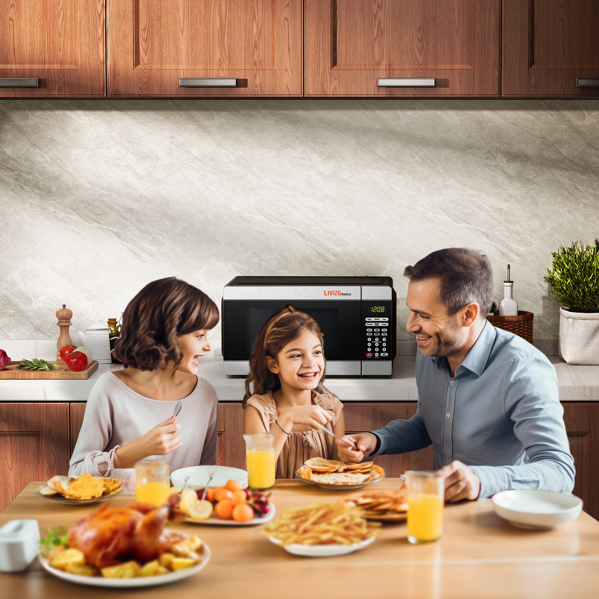 1.1-Cu Ft Countertop Microwave Oven, 1500W, Built-in Inverter ...