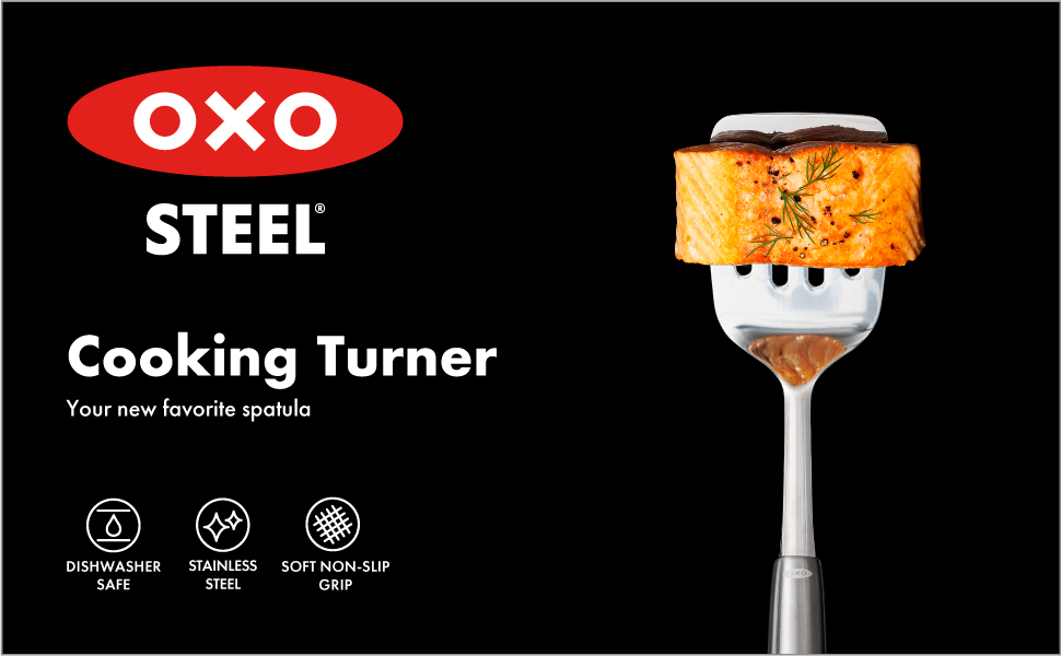 OXO SteeL® Slotted Cooking Turner Stainless Steel 13"/33cm - OXO