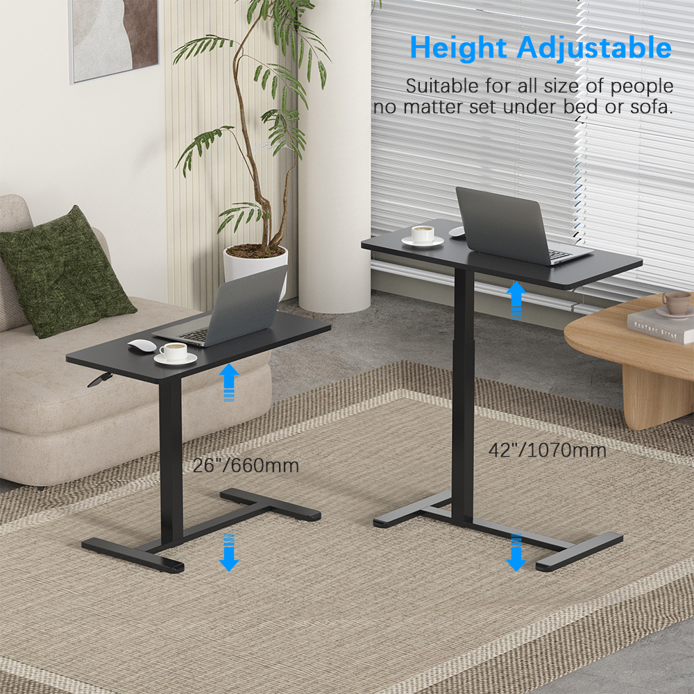 Height-Adjustable Overbed Table with Hidden Wheels - PrimeCables