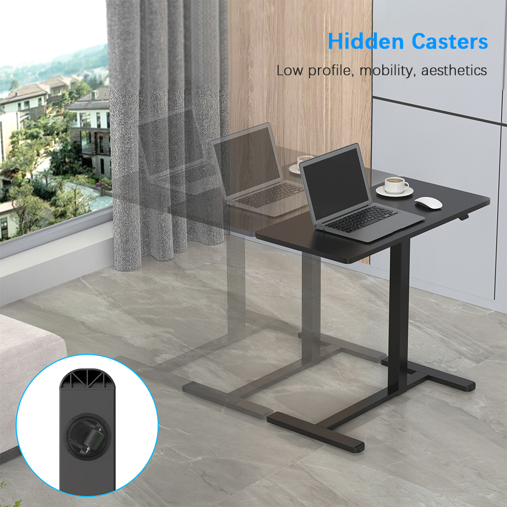 Height-Adjustable Overbed Table with Hidden Wheels - PrimeCables