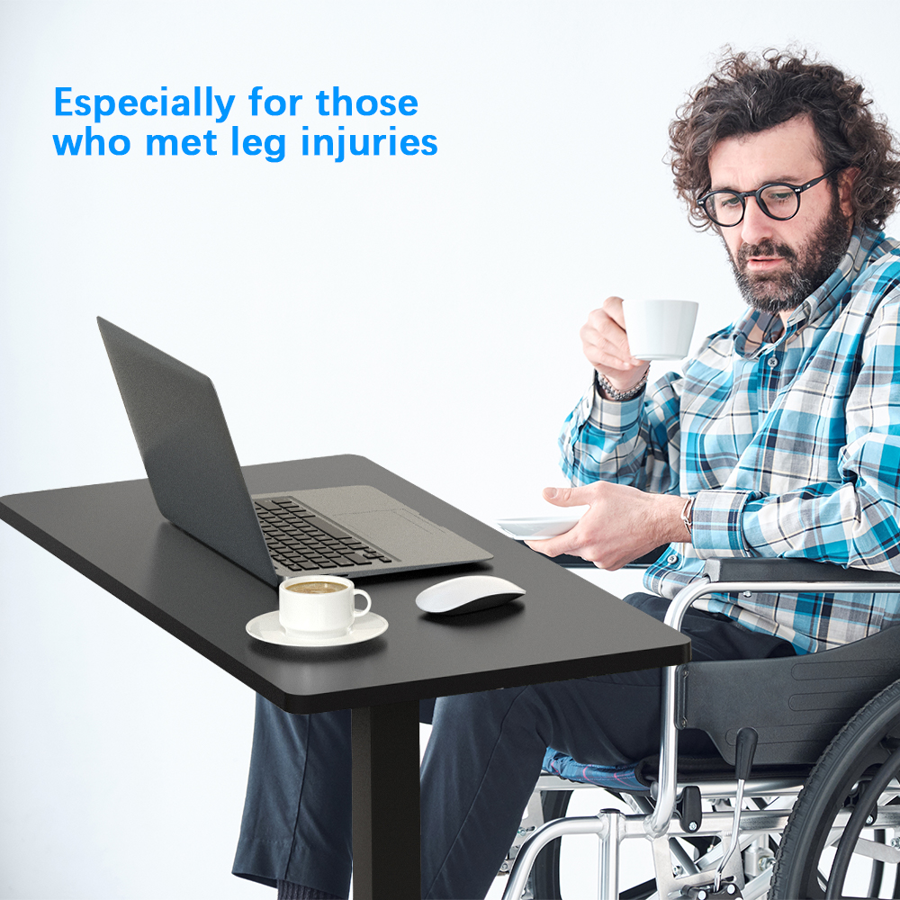 Height-Adjustable Overbed Table with Hidden Wheels - PrimeCables