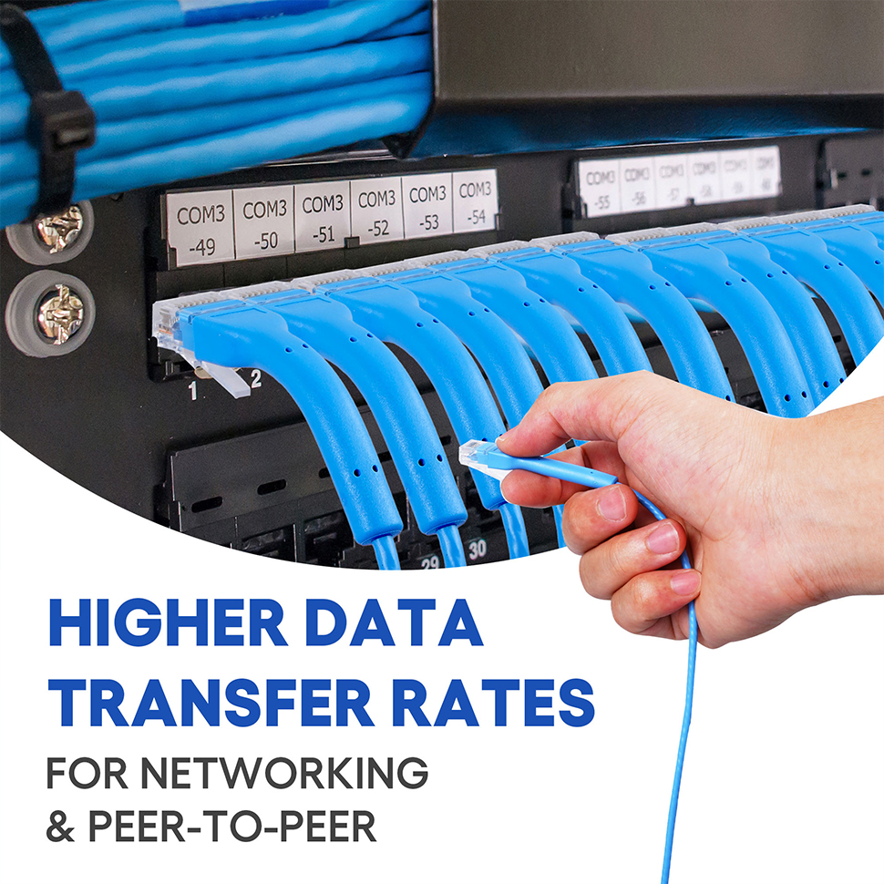 FlexConnect Slim Patch Cord CAT6A 32AWG Slim UTP Network Patch Cable, Blue - PrimeCables®