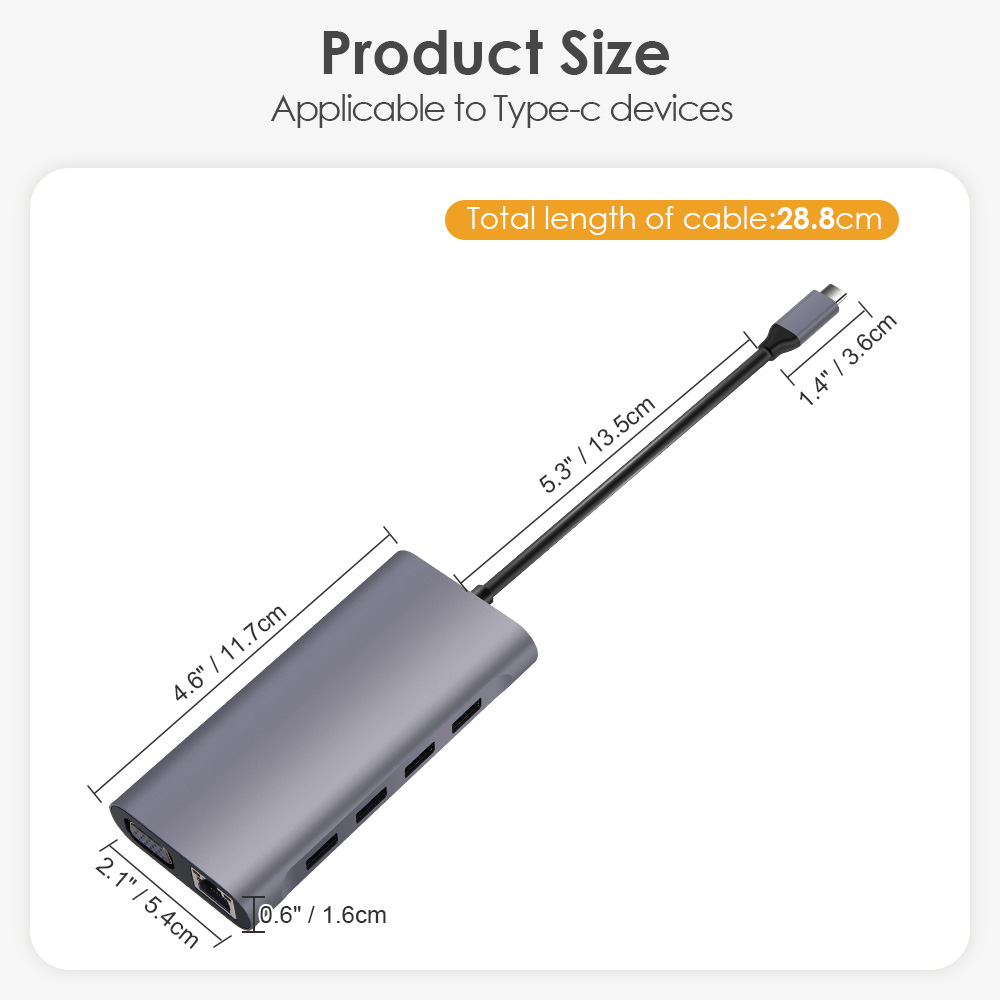 11-in-1 USB C Adapter – HDMI, USB2.0/3.0, VGA, PD and More