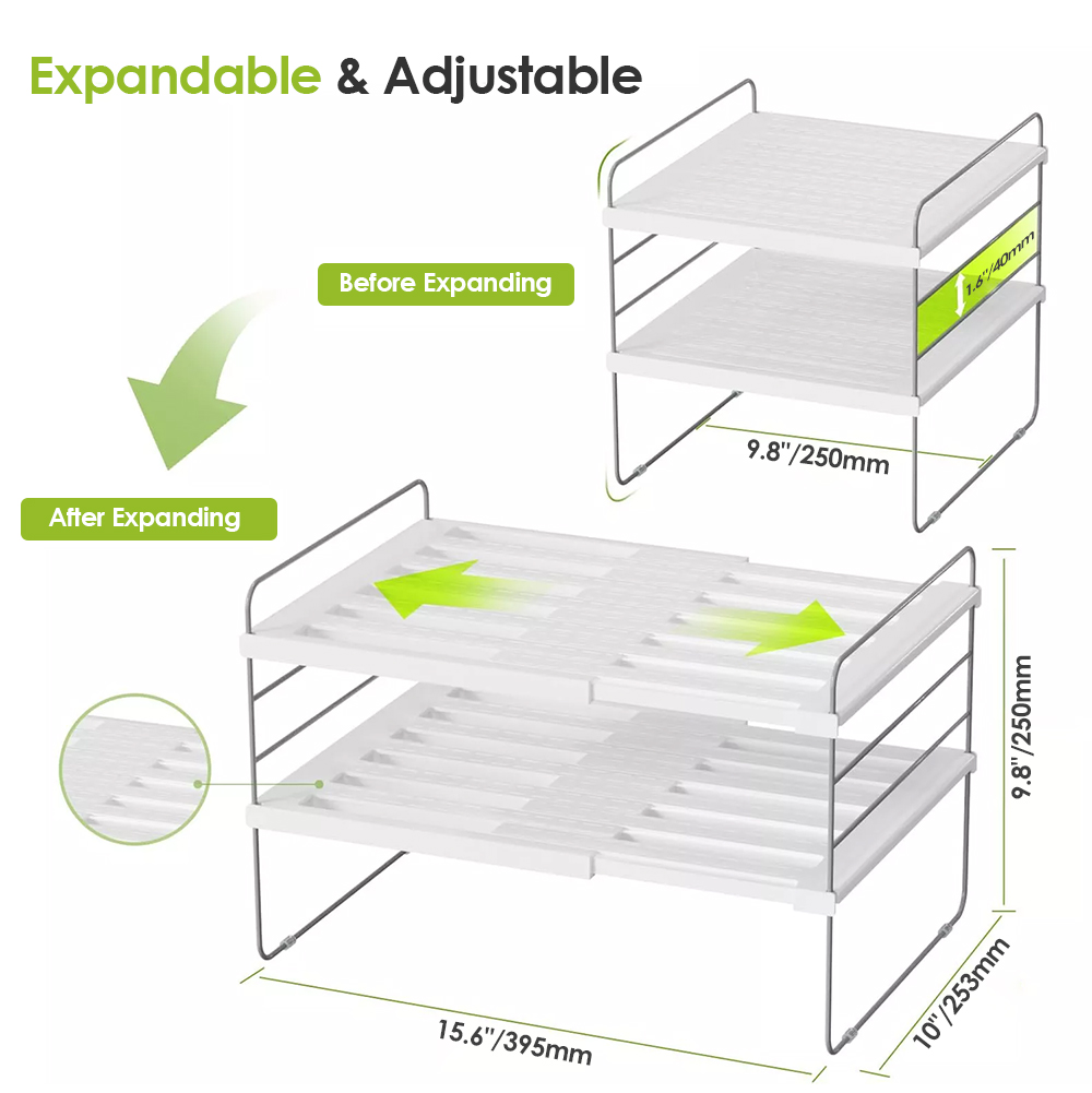 Pantry Organizer 3-Tier Adjustable & Expandable Organizer Rack for ...