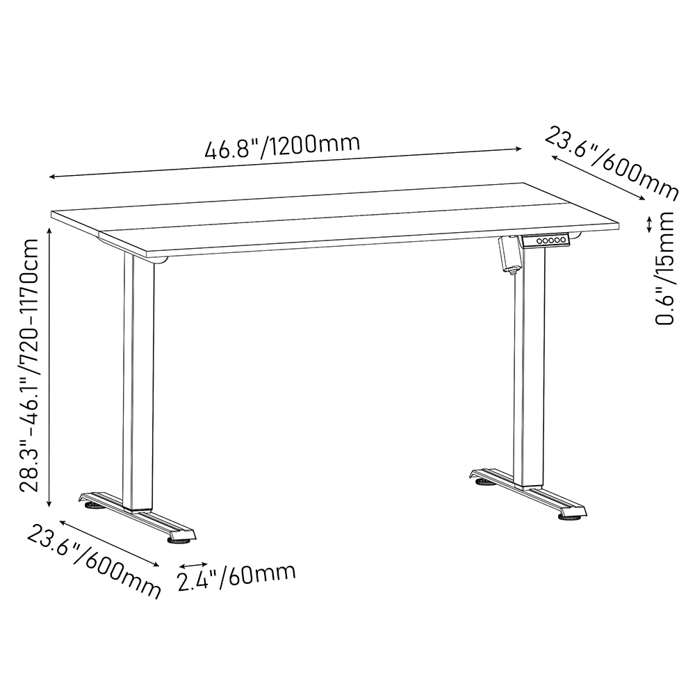 Height Adjustable Electric Desk with Memory Control - PrimeCables