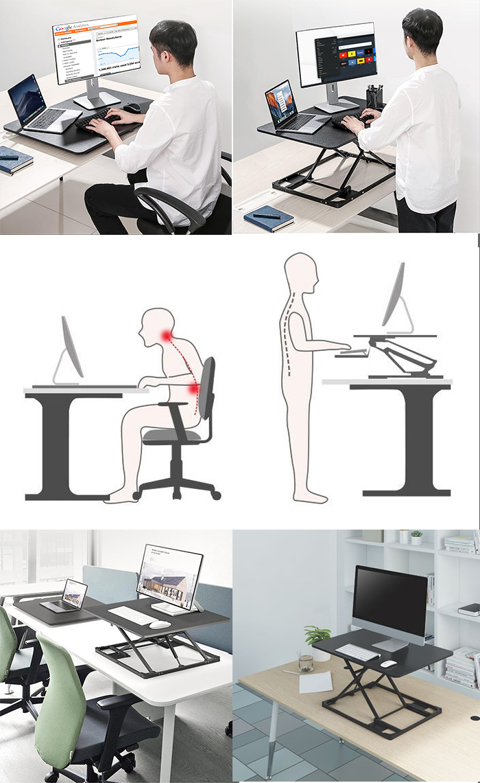 Gas Spring Height Adjustable Stand Up Desk Riser - Speedex