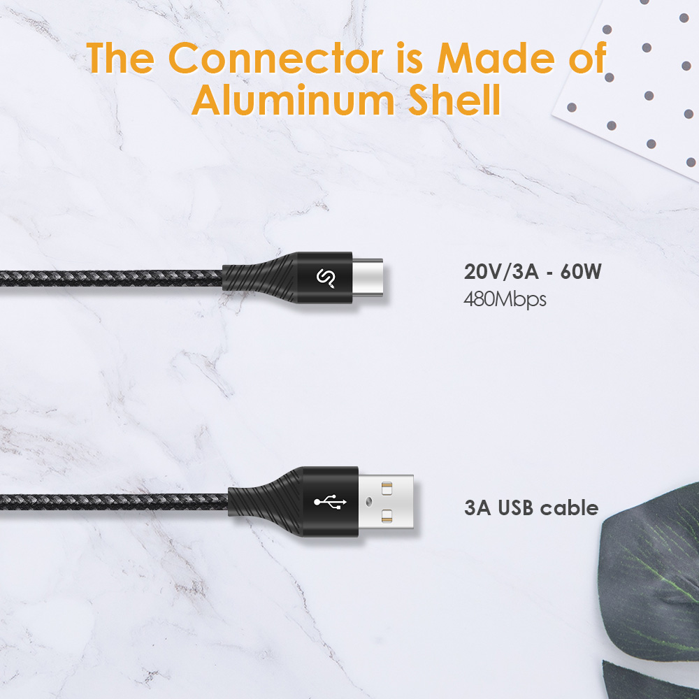 4FT USB-C to USB-A Cable - Fast Charge & Sync