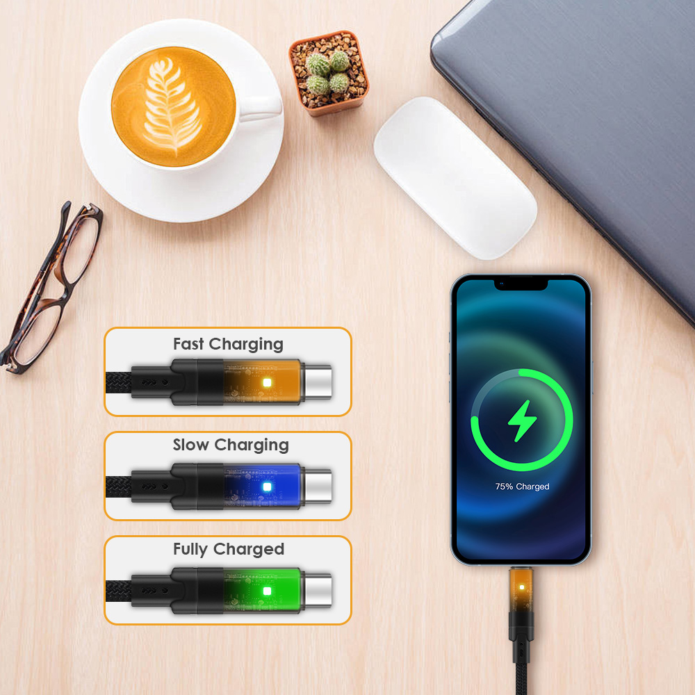 USB4 USB-C to USB-C Cable – LED Charging Indicator, 240W, 8K Video ...
