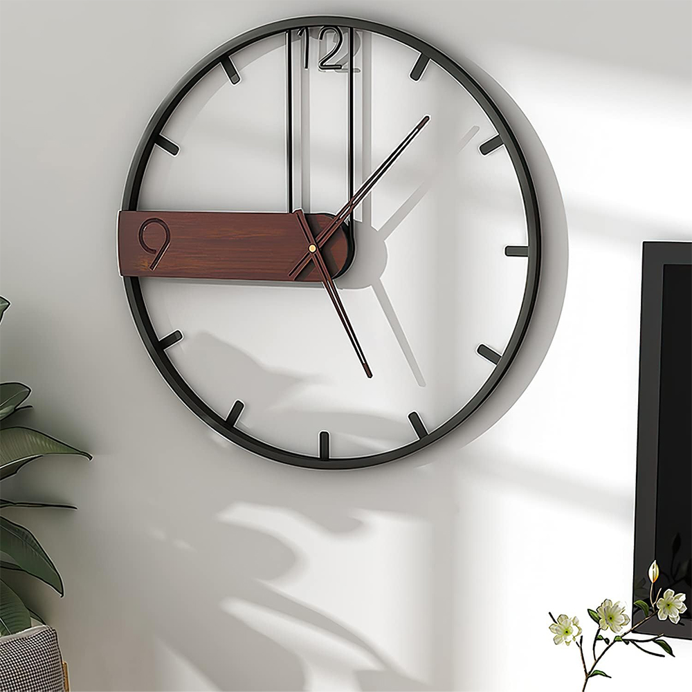 20.9-inch Rustic Retro Vintage Metal Wall Clock, Silent Non Ticking ...