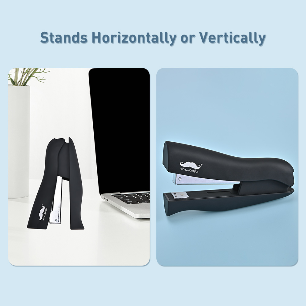 Stand-Up Stapler, Half-Strip, 20-Sheet Capacity - Moustache®