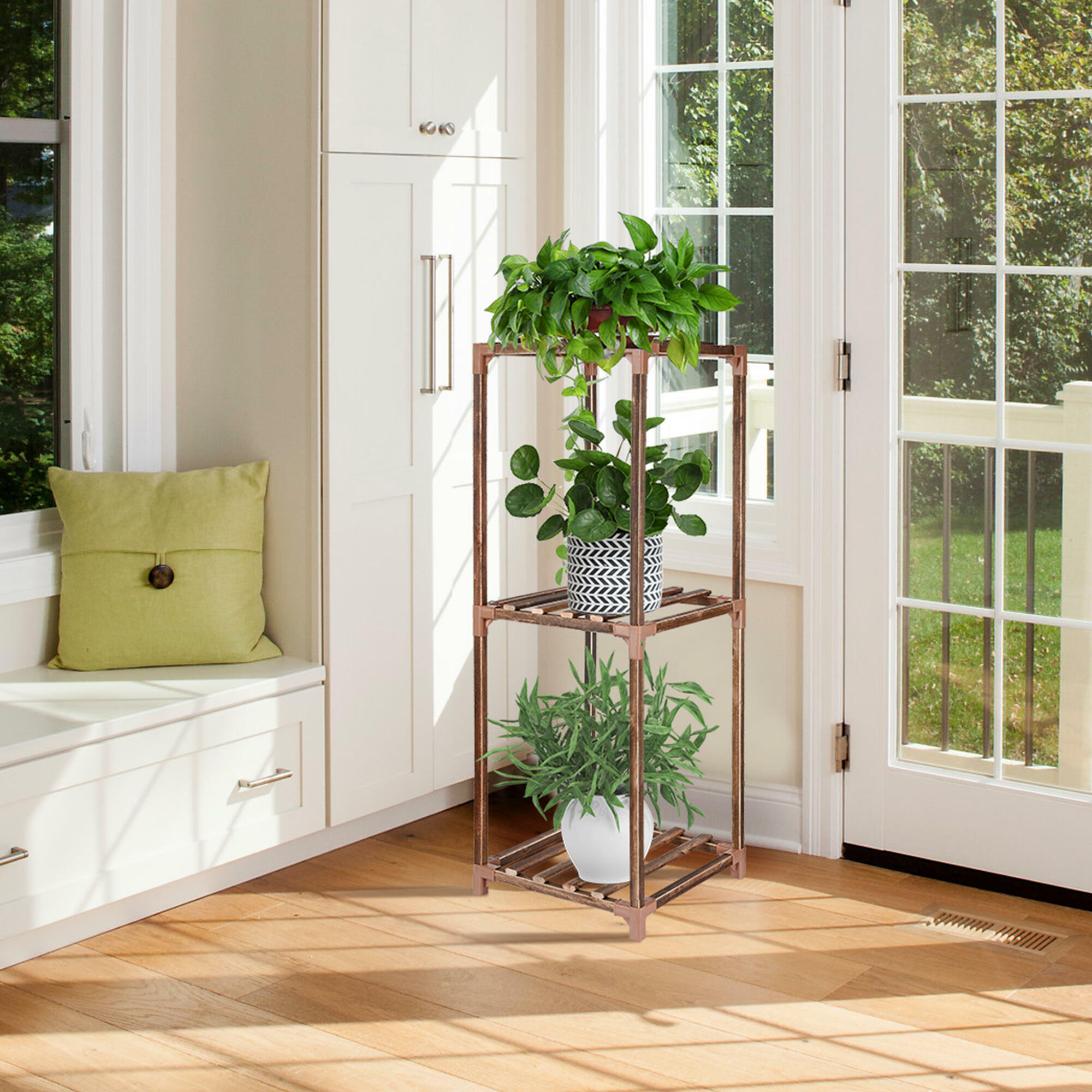 Porte-fleurs en bois, étagère pour plantes d'intérieur et d'extérieur ...