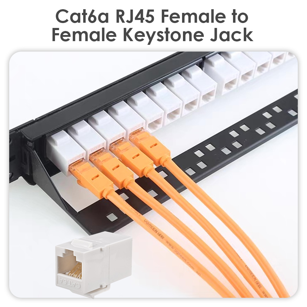 Cat6A RJ45 Female to Female Keystone Jack - PrimeCables®