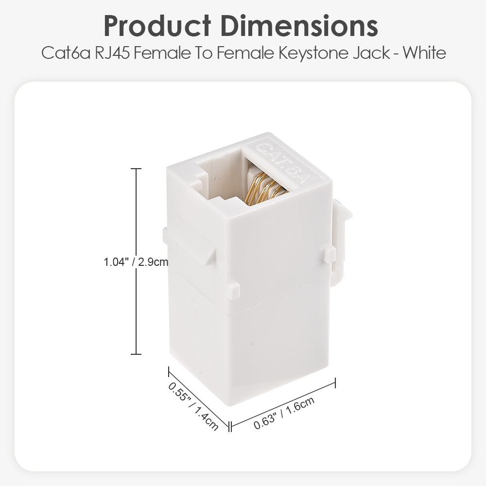 Cat6A RJ45 Female to Female Keystone Jack - PrimeCables®